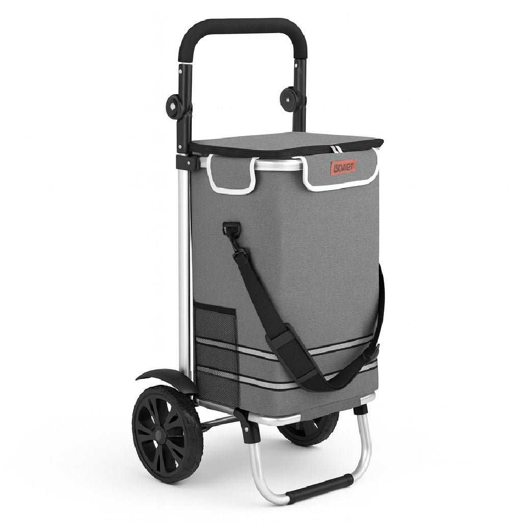 Carrello Spesa Pieghevole 50LT con Borsa Termica Trolley Porta Spesa 2 ...