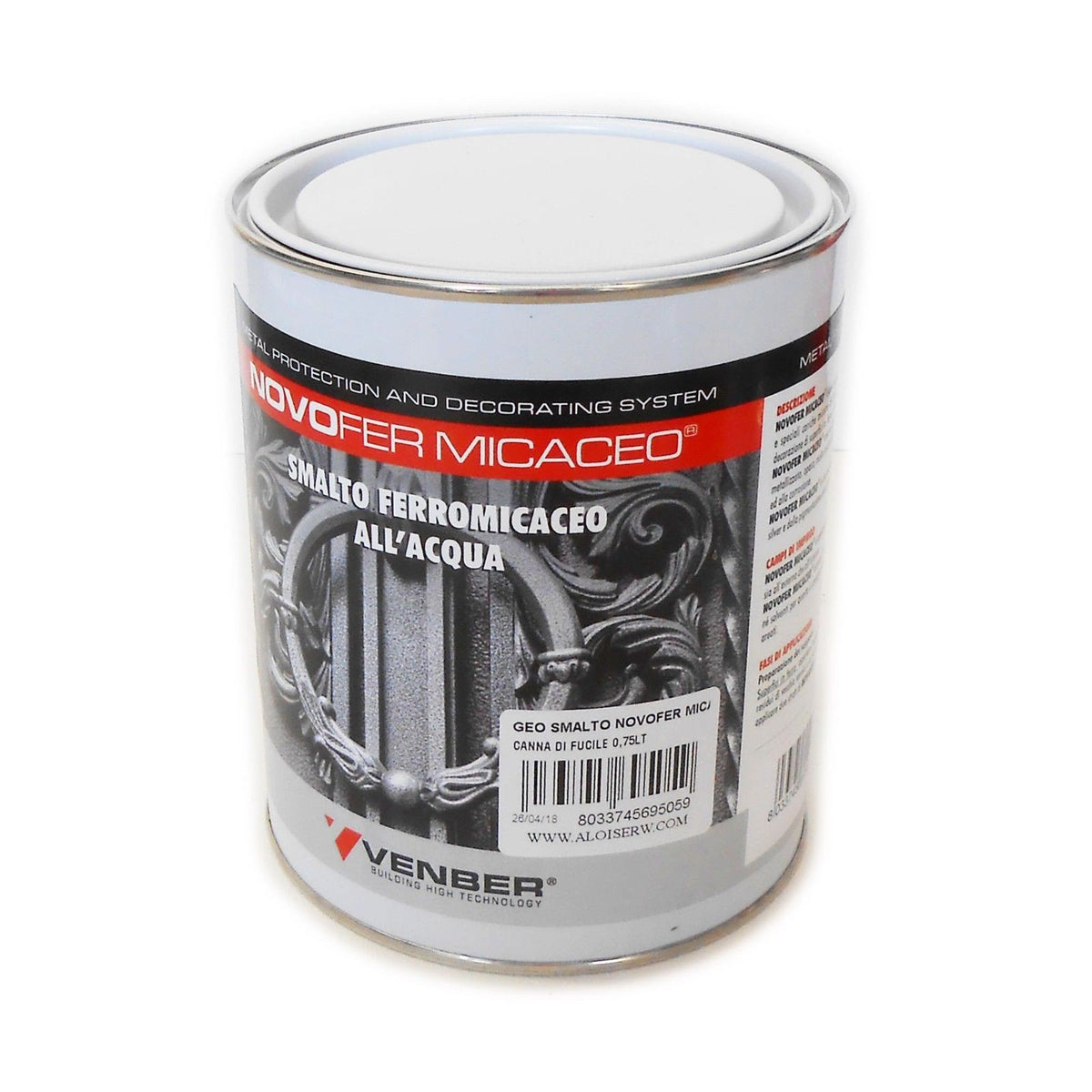 Novofer 2,5lt smalto ferro micaceo acrilico all'acqua per interni ed ...