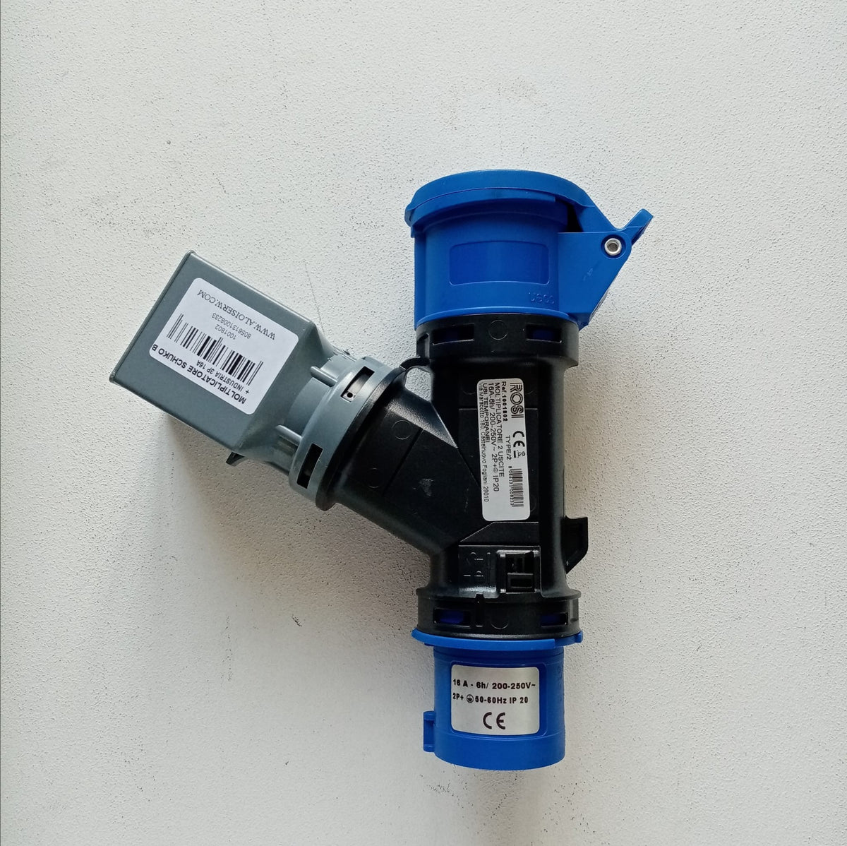 Rosi moltiplicatore adattatore mobile a 2 uscite con spina 16A 2P+E ...