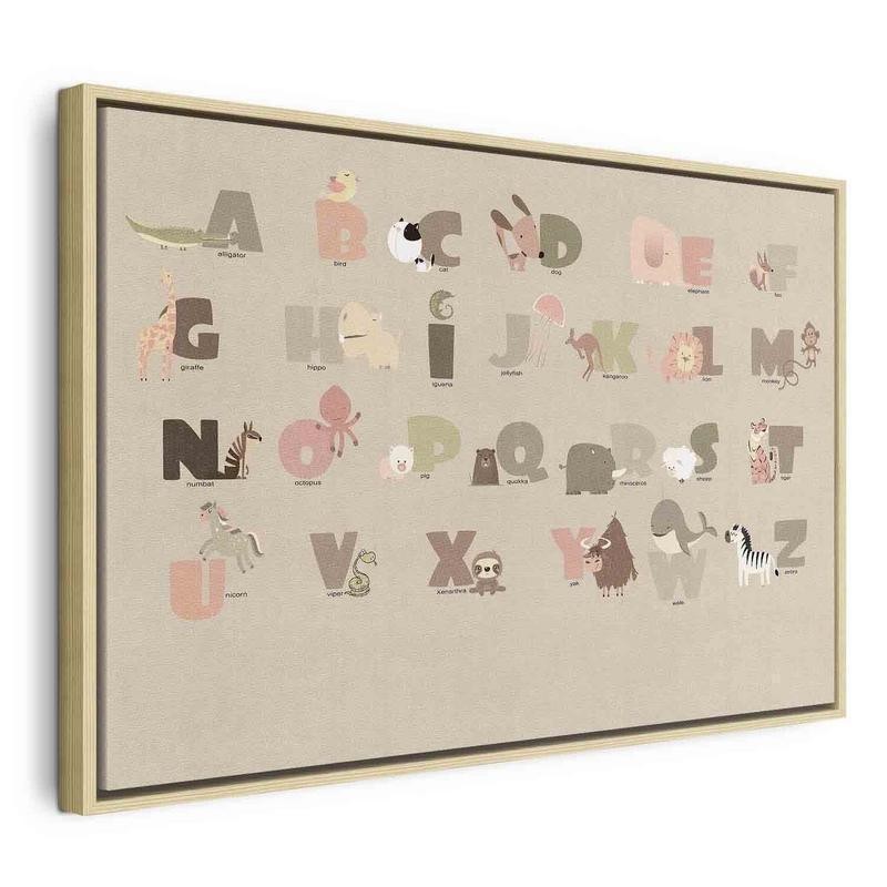 Quadro - Alphabet at the Zoo - Joyful Animals and Their Names on a ...