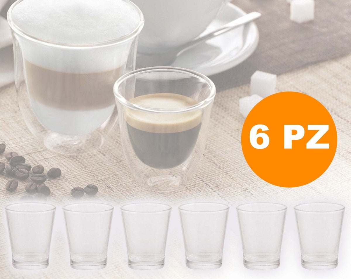 6 Bicchieri Bicchierini Bicchiere Caffe' In Vetro Caffeino Marocchino ...