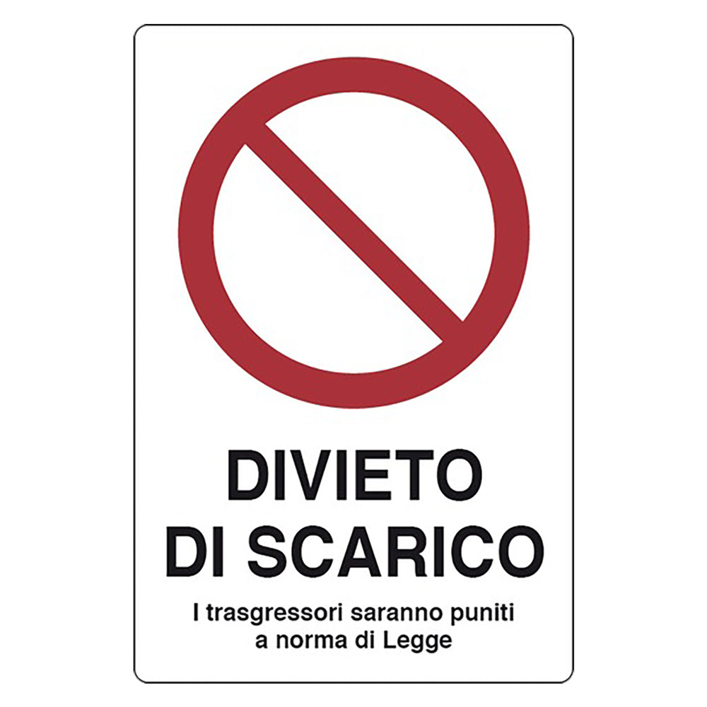 Cartello Segnaletica Divieto Di Scarico - Eurosignals Autres ...