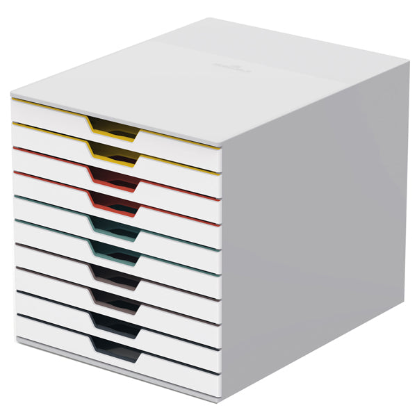Cassettiera 10 Cassetti Colorati Varicolor Mix10 Bianco Ghiaccio ...