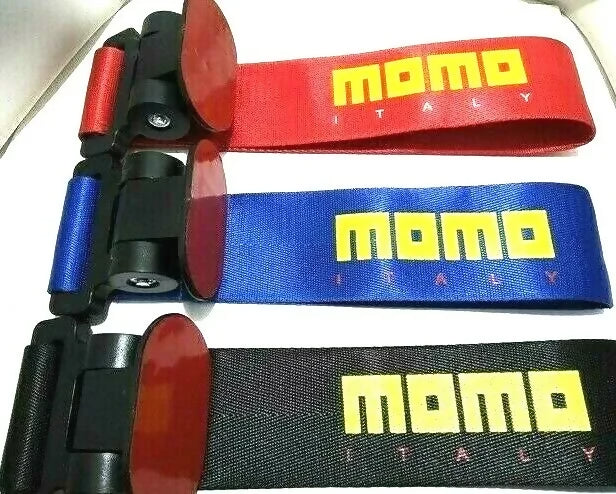 Gancio traino adesivo auto nylon momo rosso estetica tuning racing ...