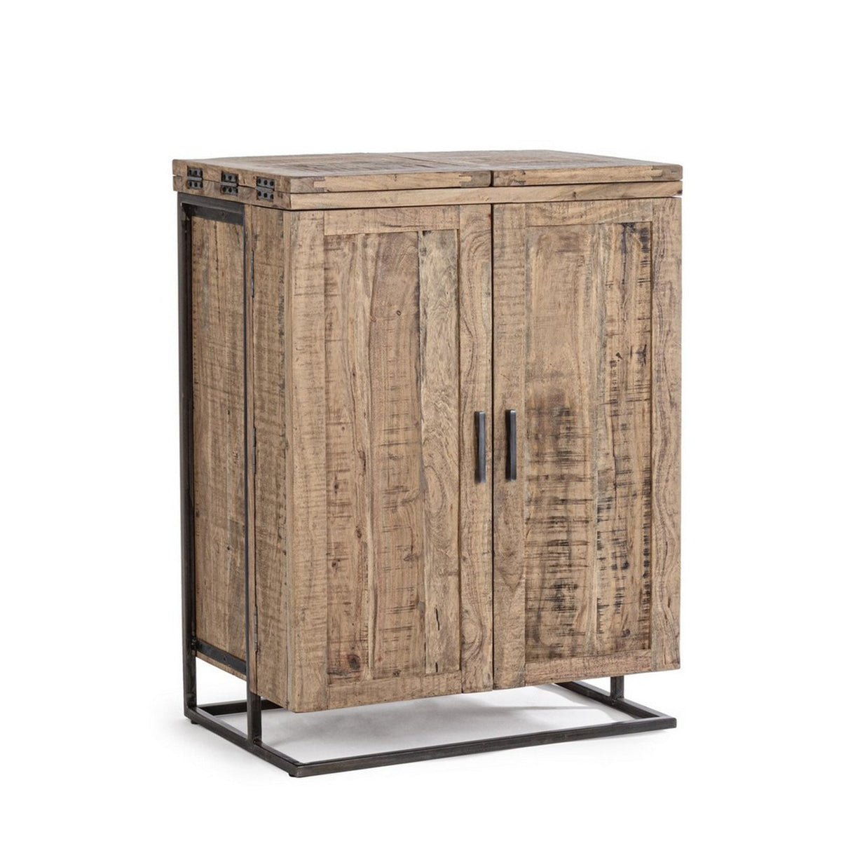 Mobile da bar "Elmer" con 2 ante, struttura in legno d'acacia, da 80 x ...