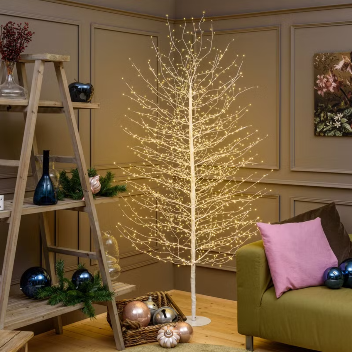 Albero Luminoso Tiglio con microled bianco caldo, uso interno Lotti ...