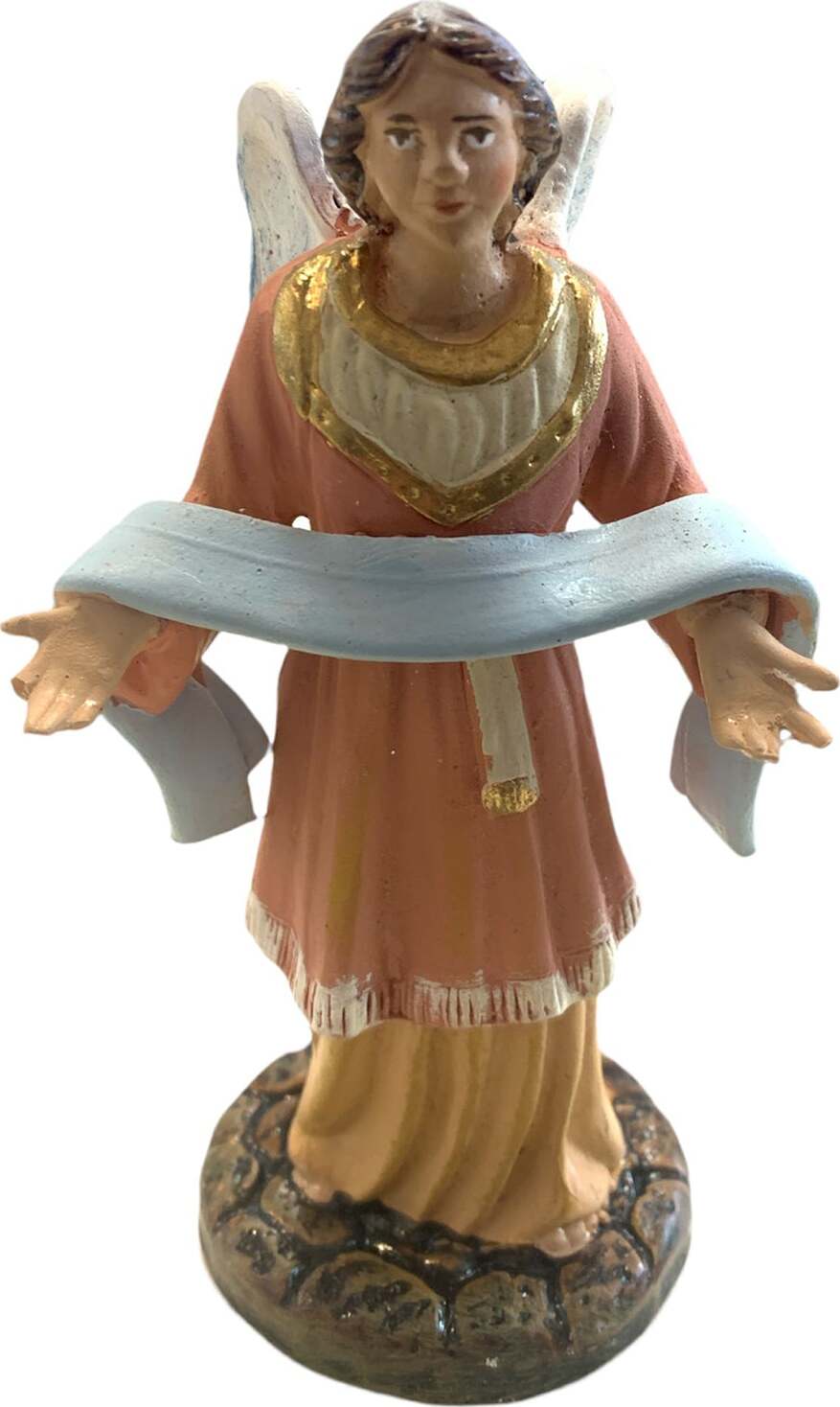 Angelo statuetta in terracotta artigianale per presepe napoletano da h ...