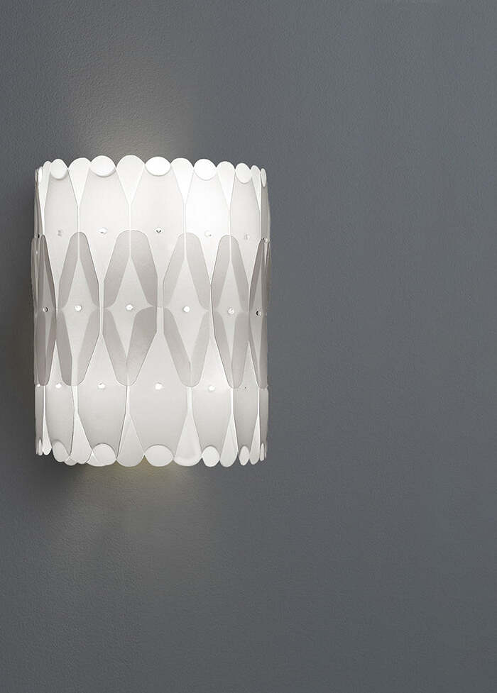Applique Moderna Amanda 1 Luce In Polilux Bianco Made In Italy Linea ...