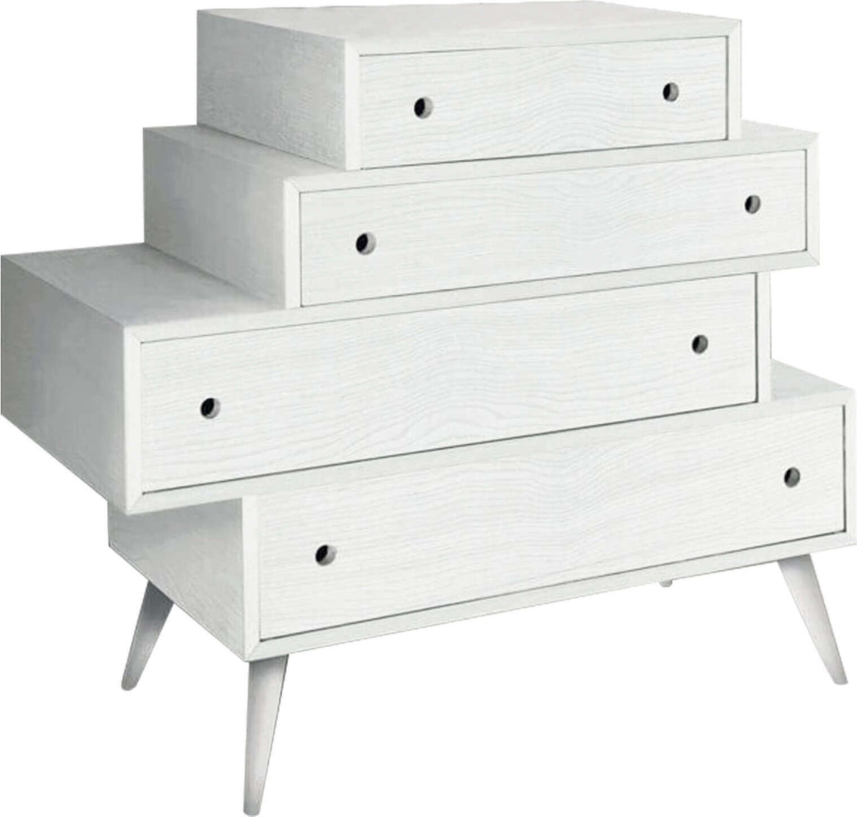 BRUCE - cassettiera in abete spazzolato 110x45x95 Bianco Milani Home ...
