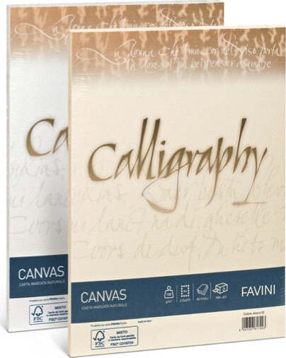 Carta Calligraphy Canvas - A4 - 200 gr - bianco 01 - Favini - conf. 50 ...