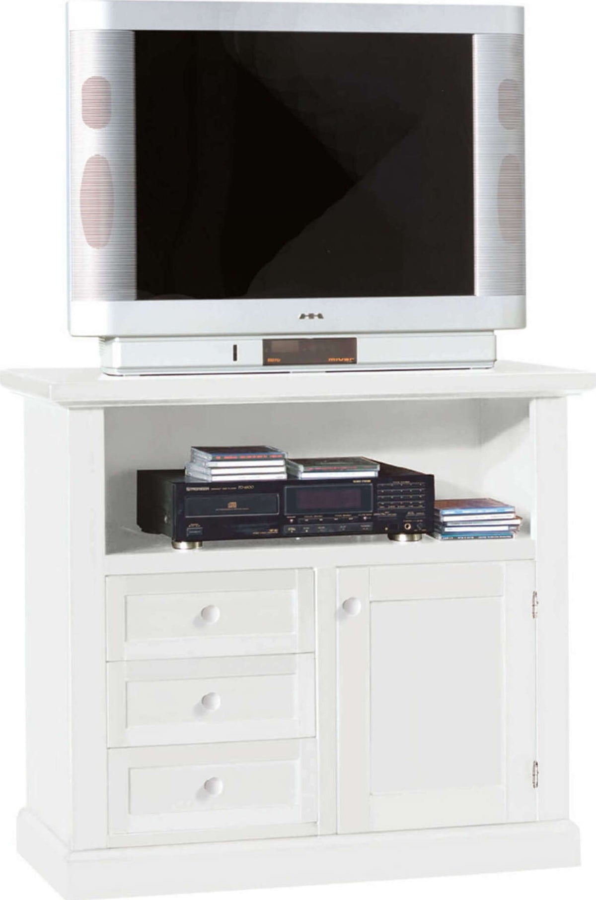 CONNELL - mobile porta tv in legno massello 84x40x80 Bianco Milani Home ...
