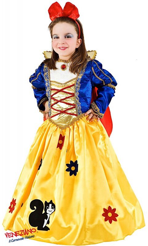 Costume carnevale principessa dei boschi lusso da 2 a 6 anni ...