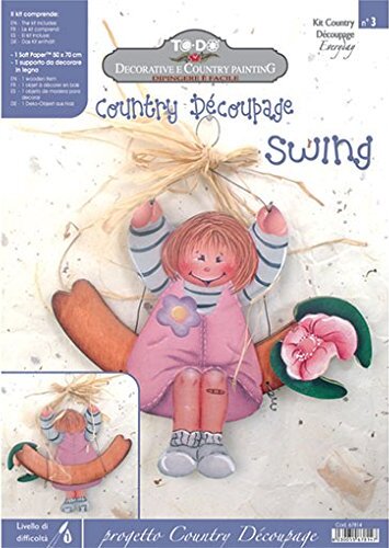 COUNTRY DECOUPAGE- KIT TO-DO CON FOGLIO DECOUPAGE E SAGOMA SWING ...