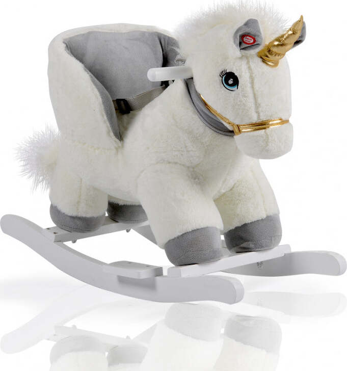 Dondolo Moni Trade Peluche Unicorno Bianco - commercioVirtuoso.it