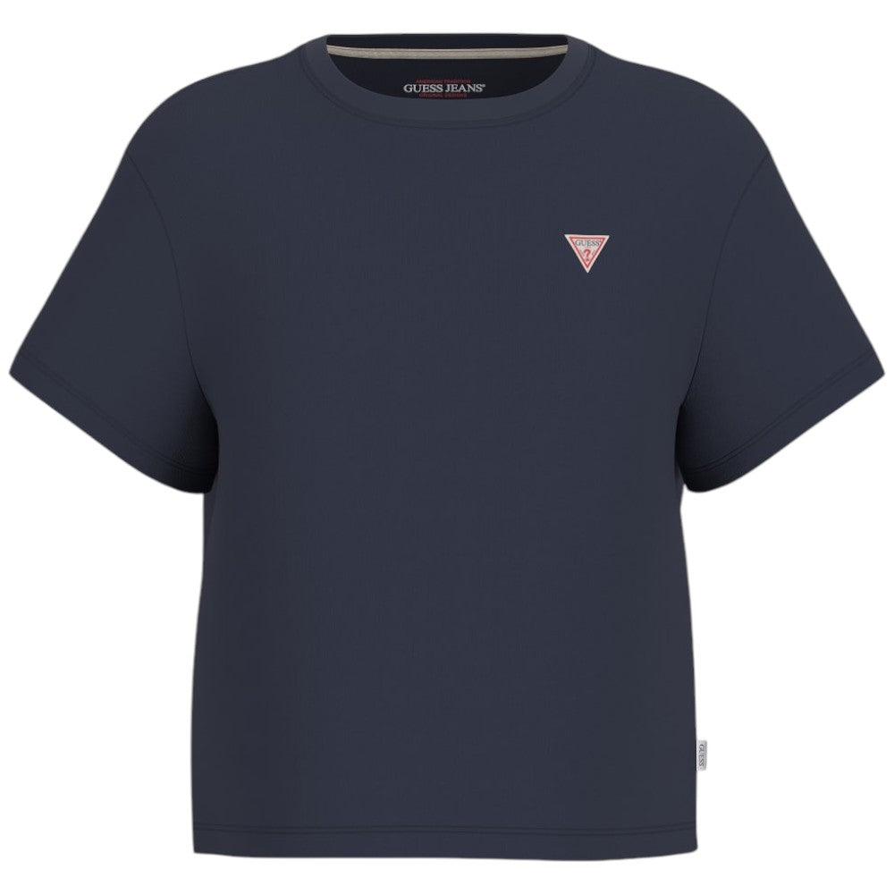 Guess Jeans t-shirt blu logo triangolo boxy fit W4YI05 K8HM0 A71W ...