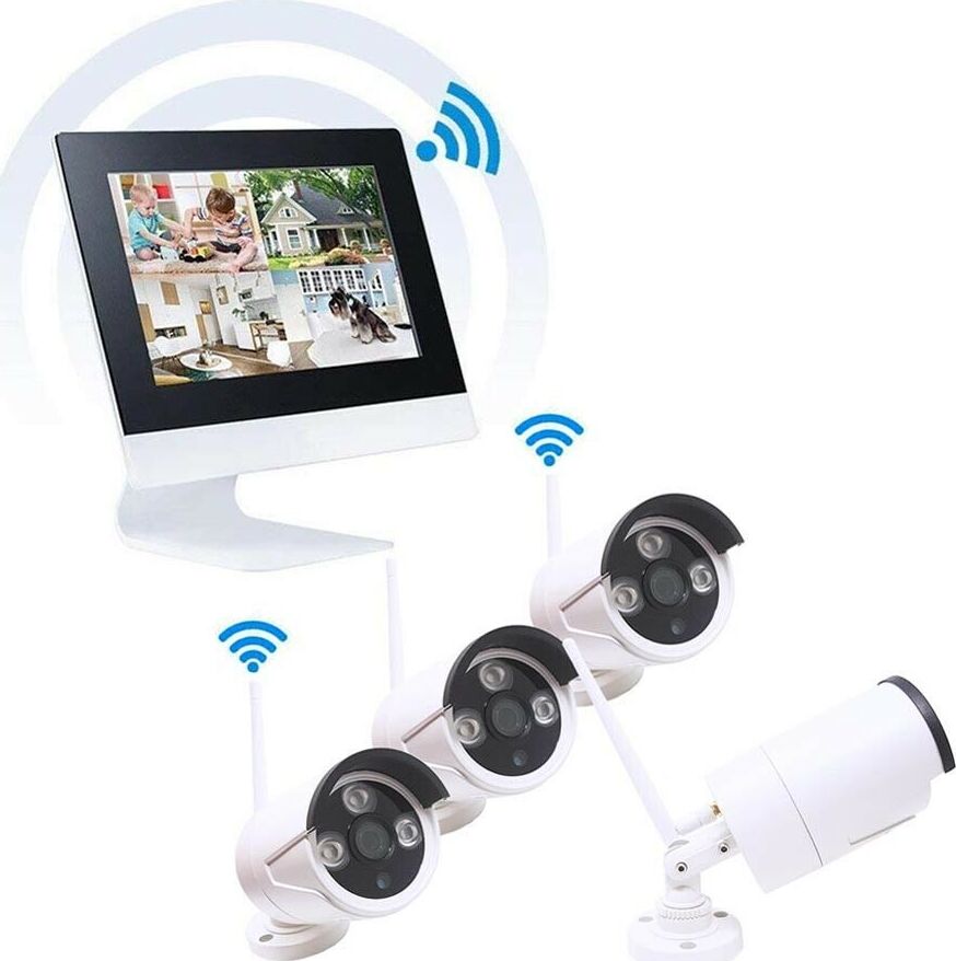 Kit Videosorveglianza Wifi Dvr Nvr Ipcam 4ch Monitor Lcd 10 4 ...
