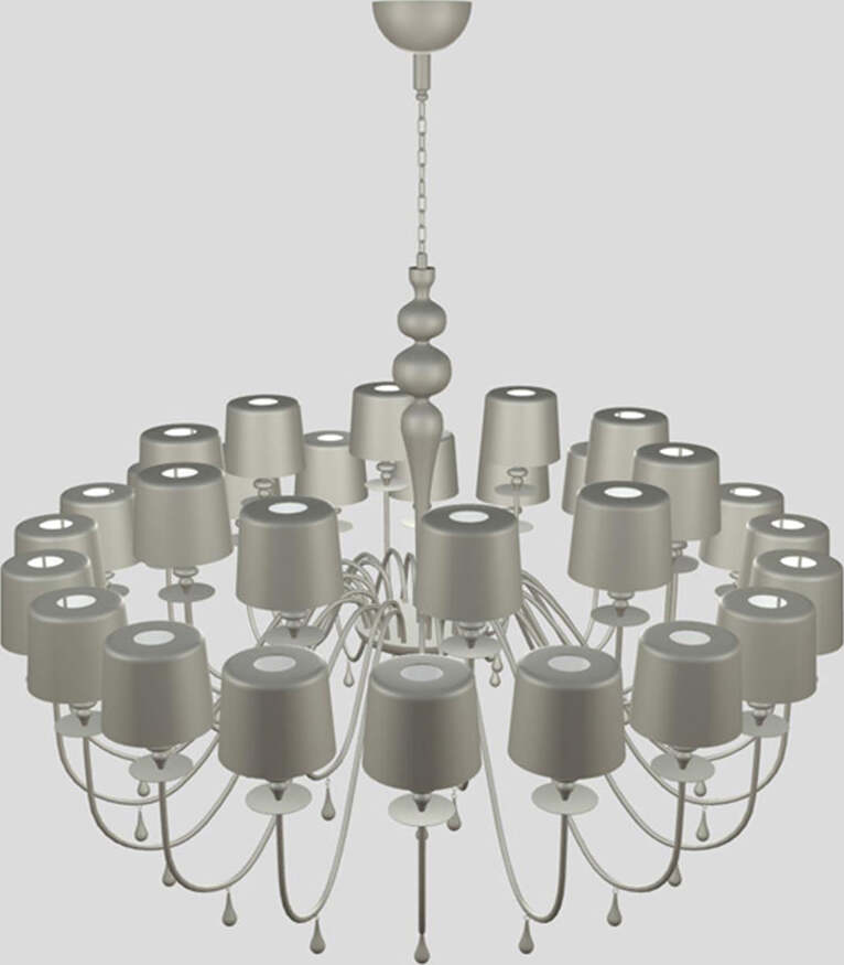 Lampadario Contemporaneo Eva In Plastica Cemento Alluminio 30 Luci ...