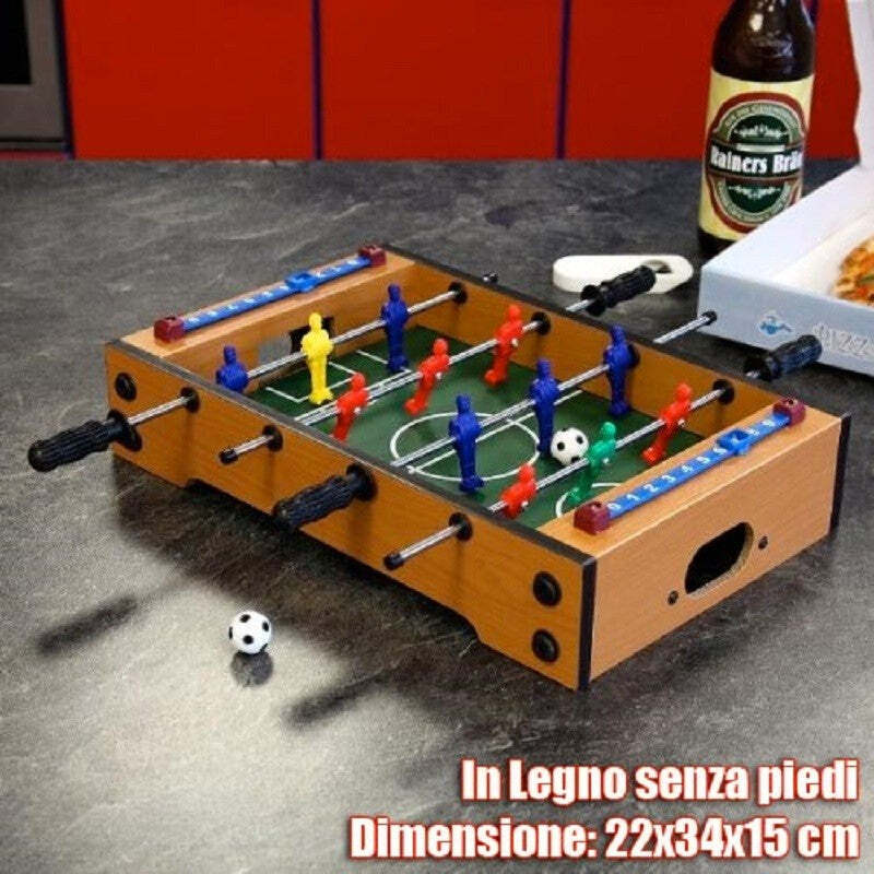 Mini Calcetto Da Tavolo Struttura In Legno E Sagome In Plastica Pallina ...