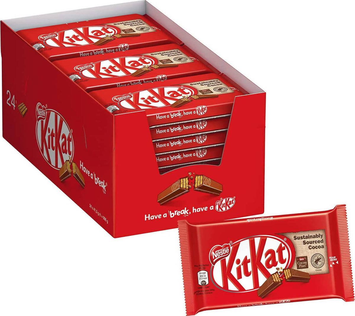 Nestlé Kit Kat 24x Kit Kat Monoporzione 41,50 Gr Kit Kat Snack Al ...