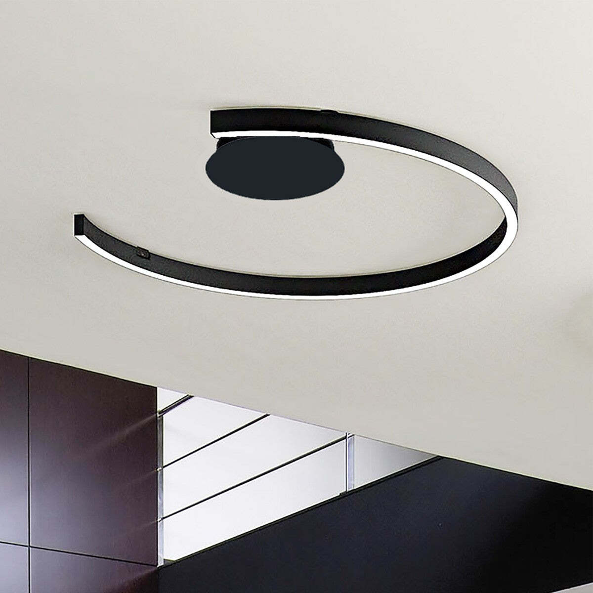 Plafoniera led moderna Fratelli Braga HUG 2159 TR60 1800LM lampada ...