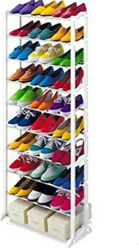 Scarpiera Componibile 30 Paia Di Scarpe Salvaspazio Scaffale Shoes Rack ...