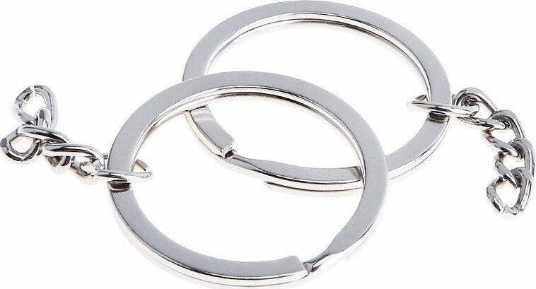 Set 30 Anelli Anello Spirale Con Catena Porta Chiavi Spaccati 30mm In ...