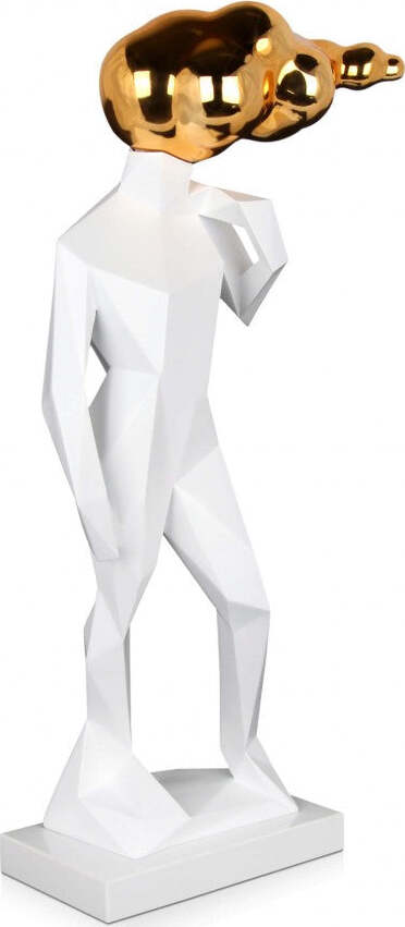 Statua in resina David tra le nuvole con dettaglio dorato Adm Design ...