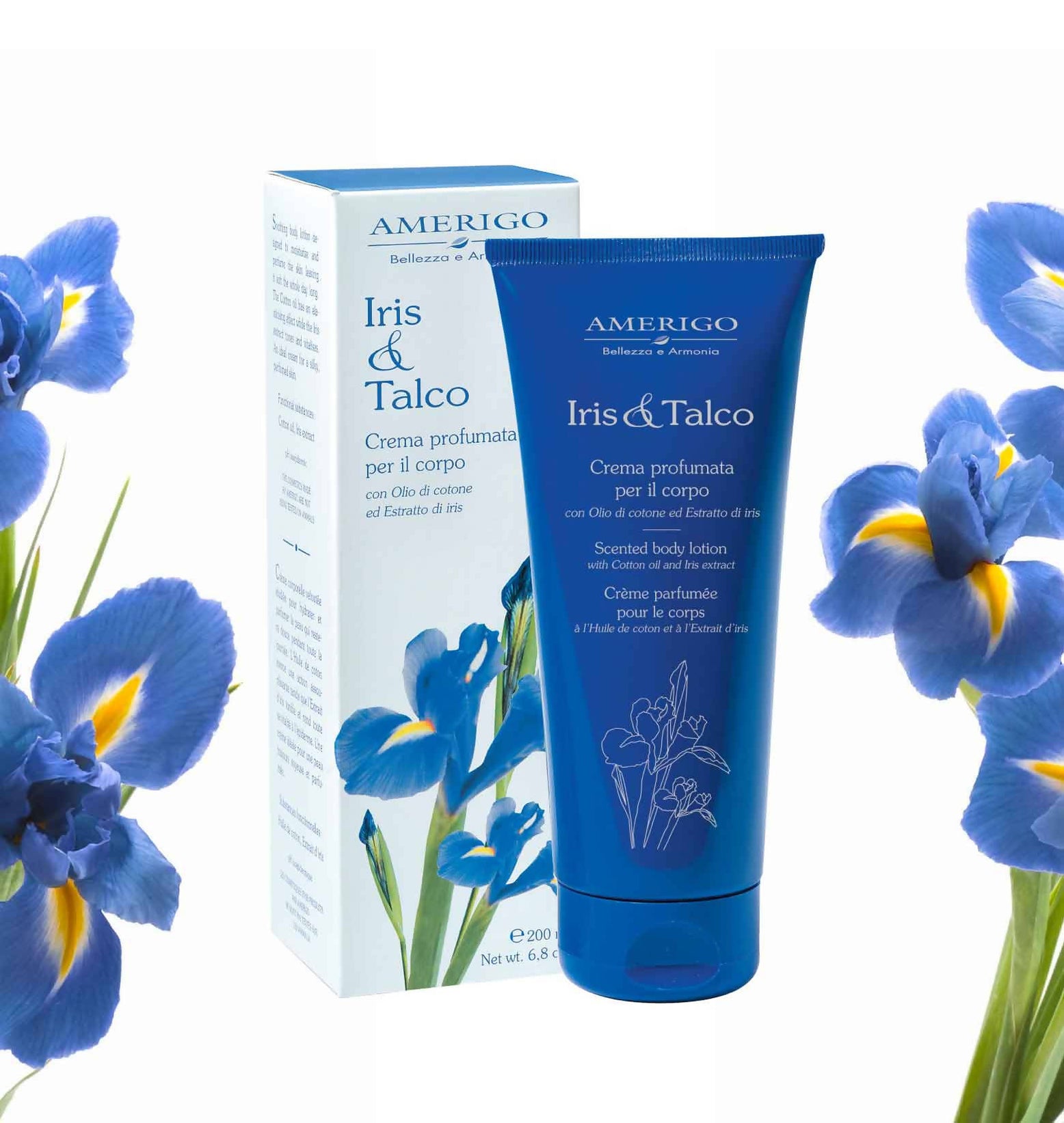 Amerigo Crema Iris & Talco 200 Ml Crema Profumata Idratante Delicata Con Estratti Di Cotone Made ...