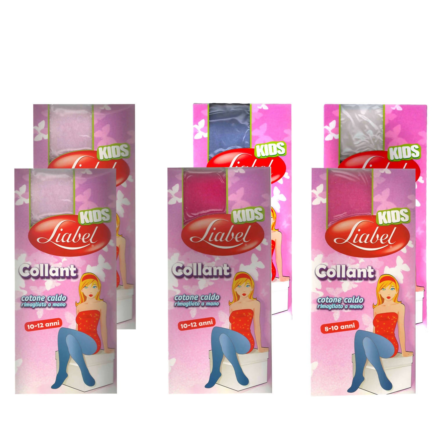 6 collant Bambina Caldo Cotone colorati Rosa art. l925 calze collant ...